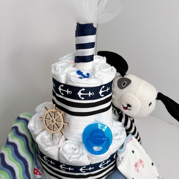 Handmade | Accessories | Nautical Diaper Cake Ship Diaper Cake | Poshmark
